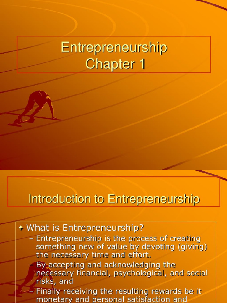 Introduction To Entrepreneurship Session 1 | PDF