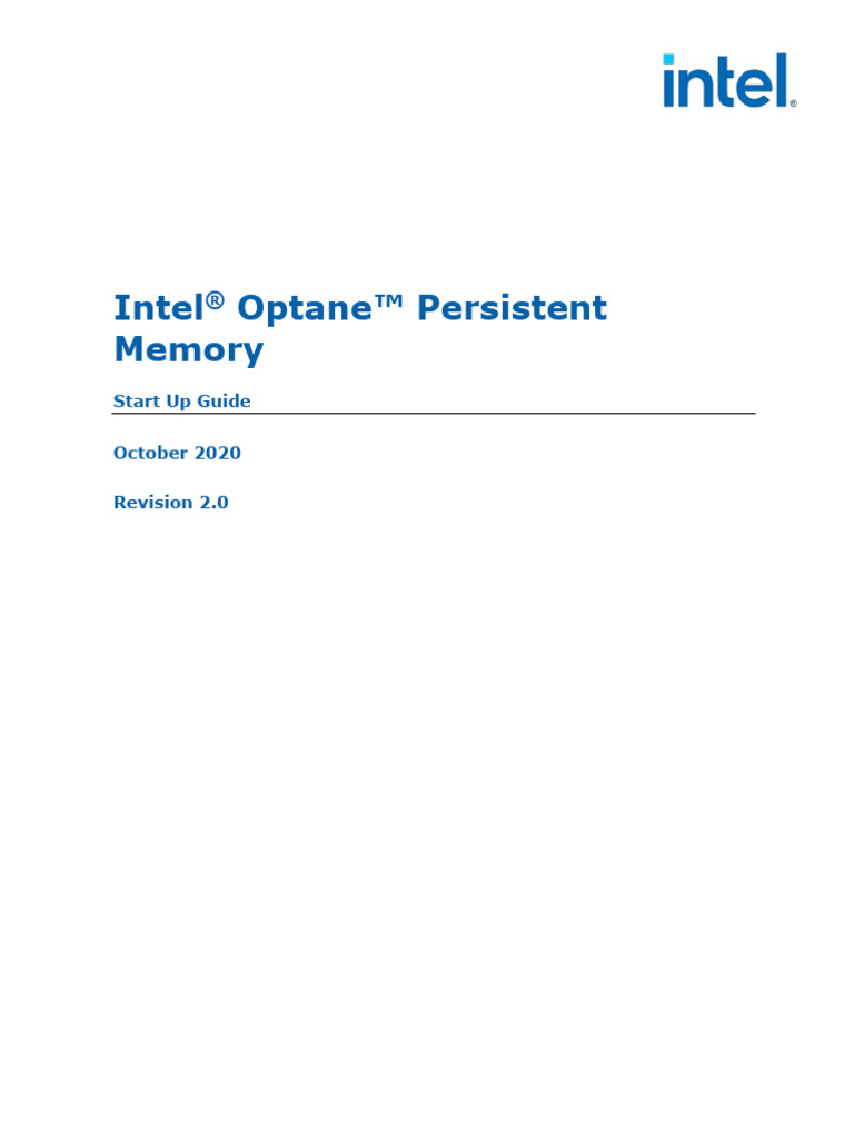 Intel Optane Persistent Memory Start Up Guide | PDF | Booting | Cache (Computing)