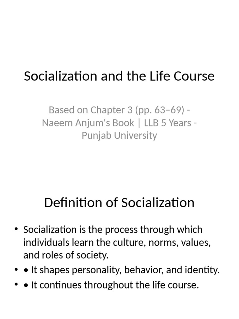 Socializationa and Life Course | PDF