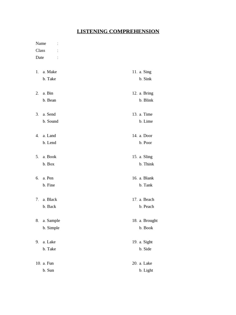 Listening Comprehension | PDF