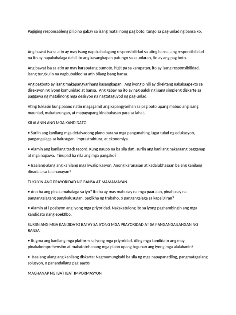 Guide For Voting | PDF