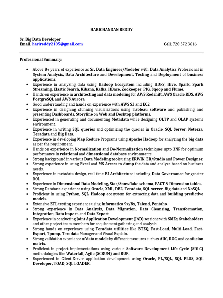 Hari Reddy Data Engineer | PDF | Databases | Data Warehouse