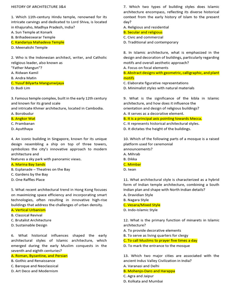 Group 3 History of Architecture 3 | PDF | Mosque | Architectural Styles