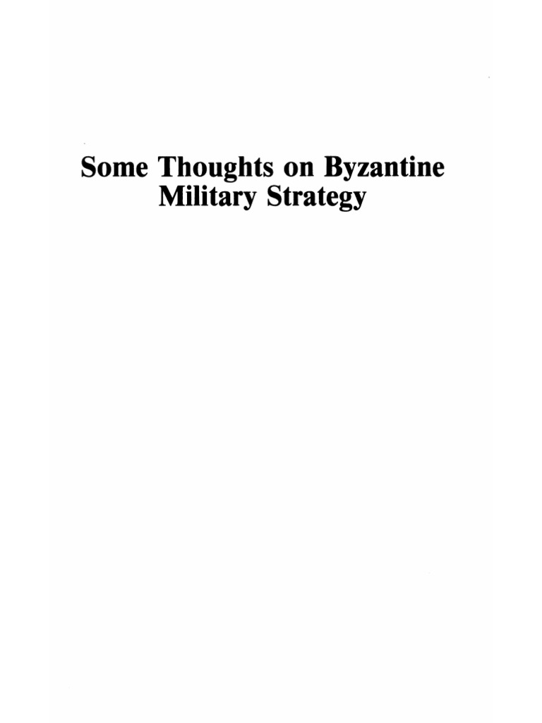Some Thoughts On Byzantine Military Strategy 9780916586959 Compress ...