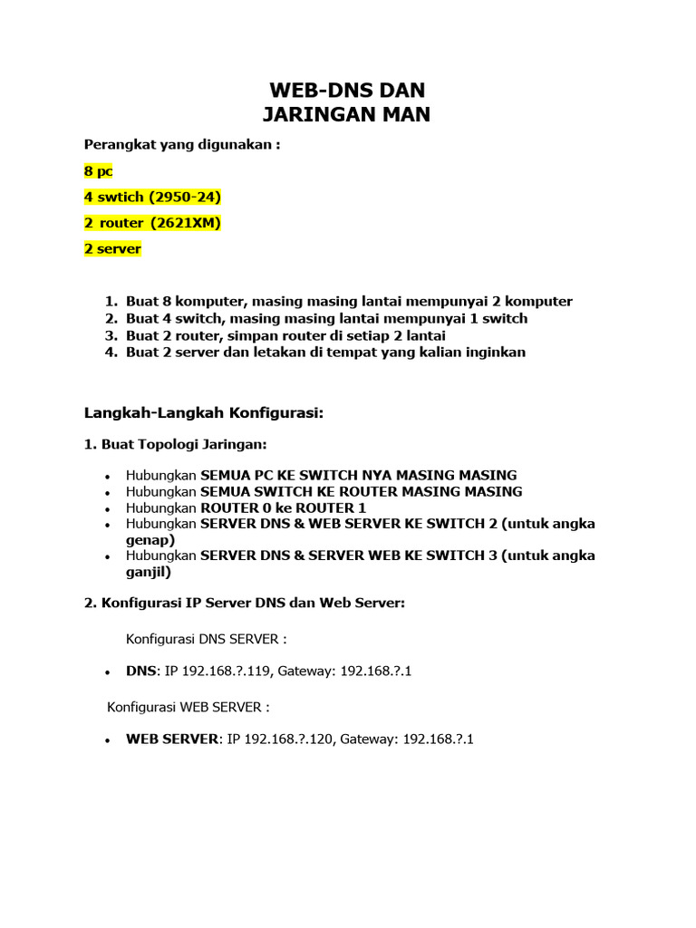 Web Server, DNS Dan Jaringan Man | PDF