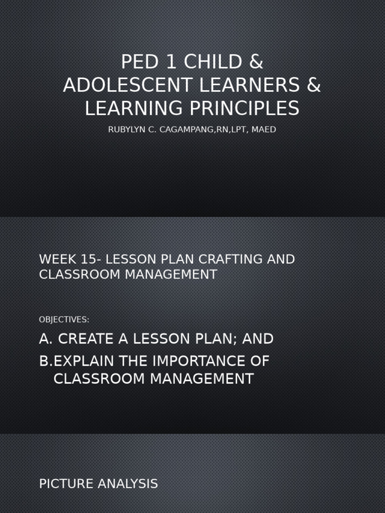 PED 1 Week 15 LP Crafting and Classroom Management | PDF | Lesson Plan ...