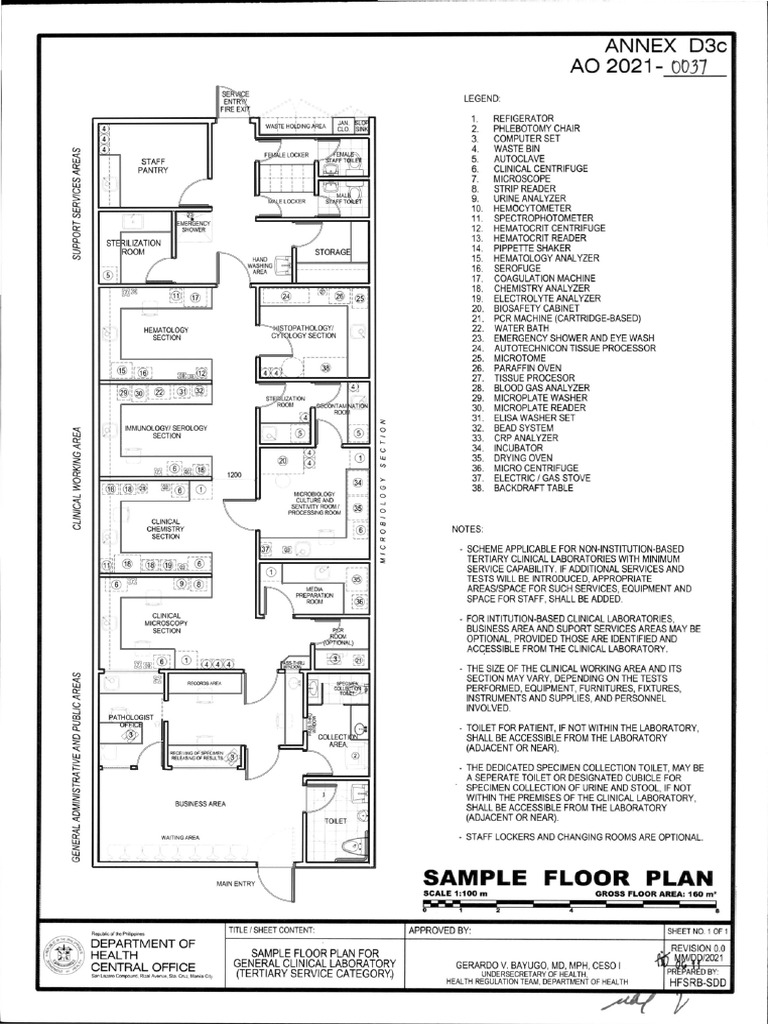 Tertiary Clinical Laboratory Floor Plan | PDF | Laboratories