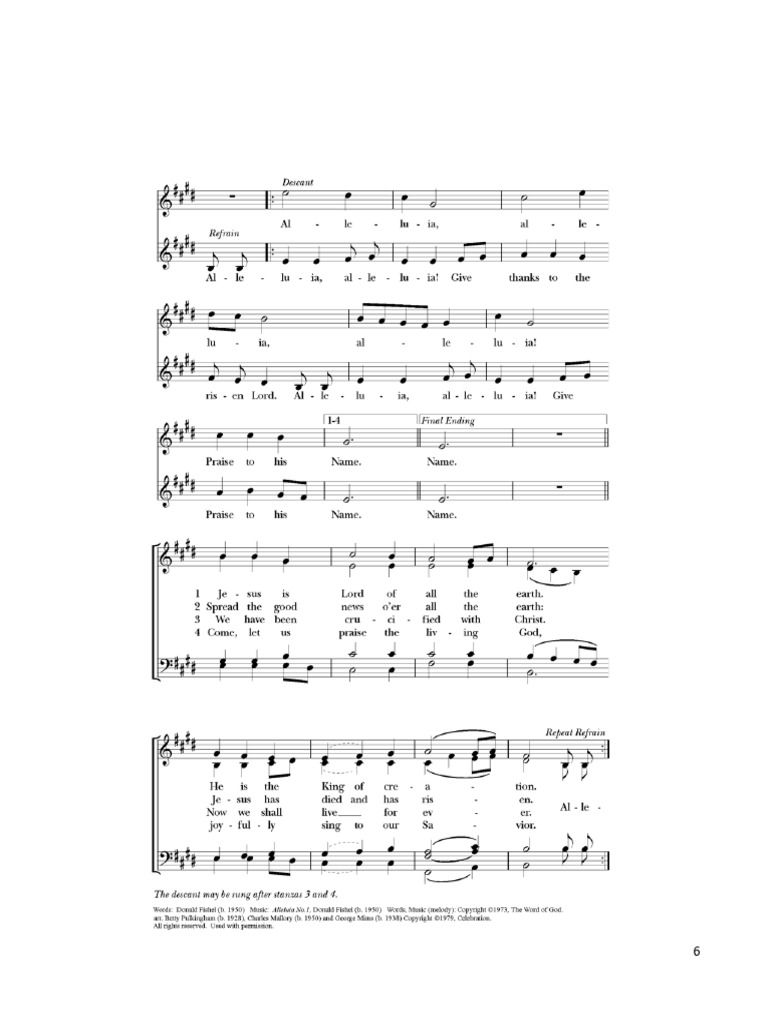 Alleluia, Alleluia, Give Thanks | PDF