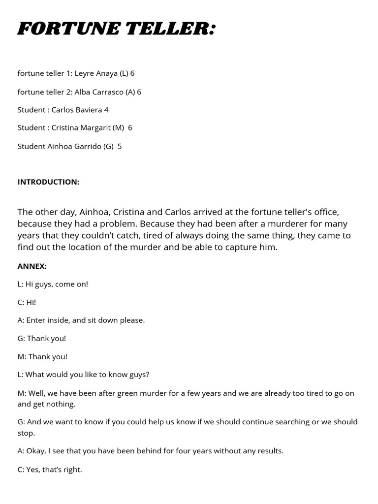 Fortune teller | PDF