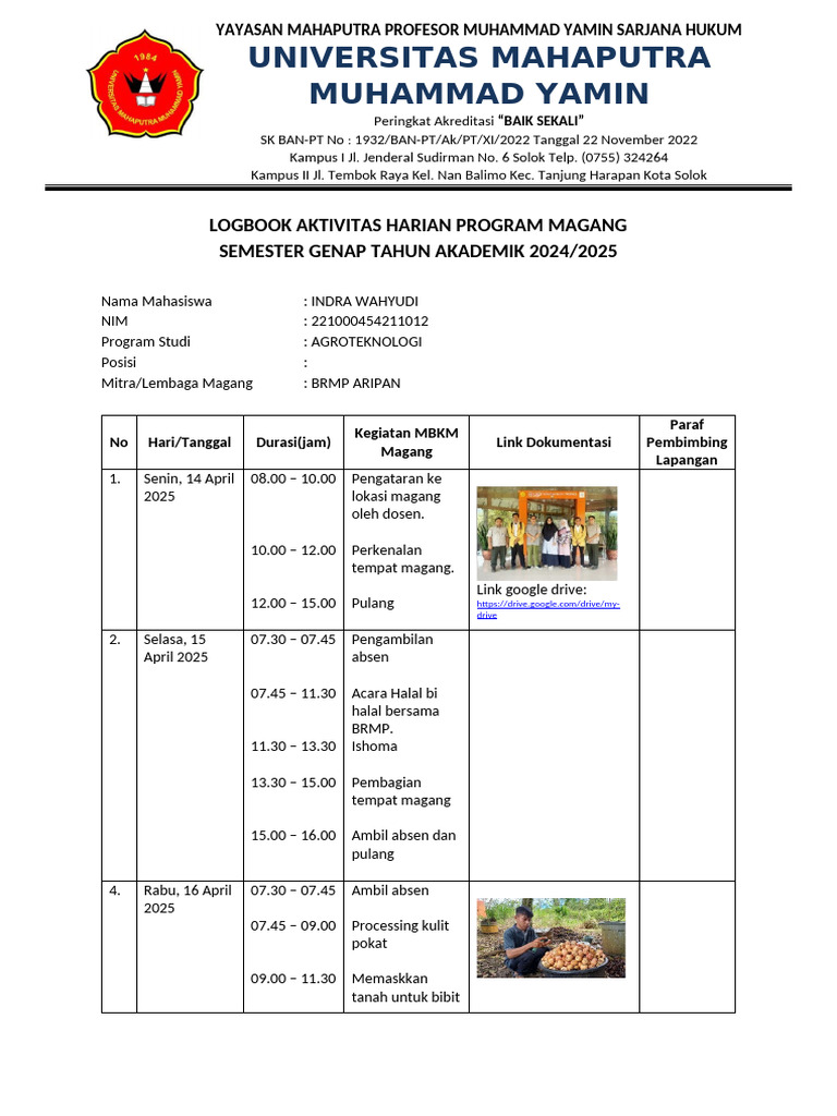format logbook | PDF