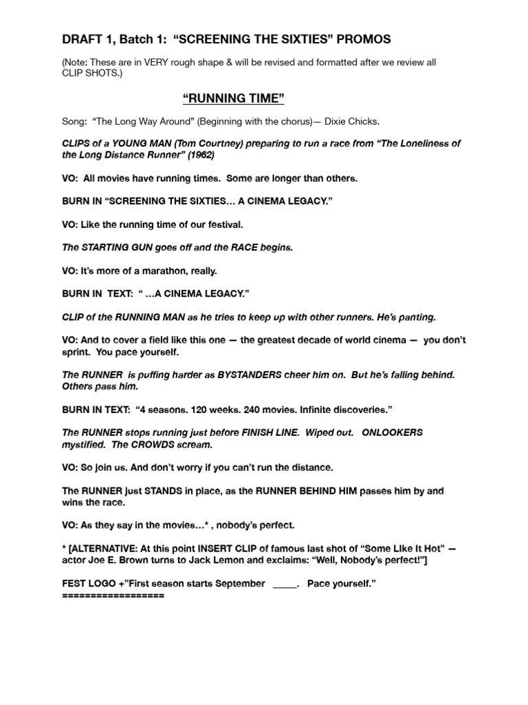 Draft 1, Batch 1 - Promo Scripts | PDF