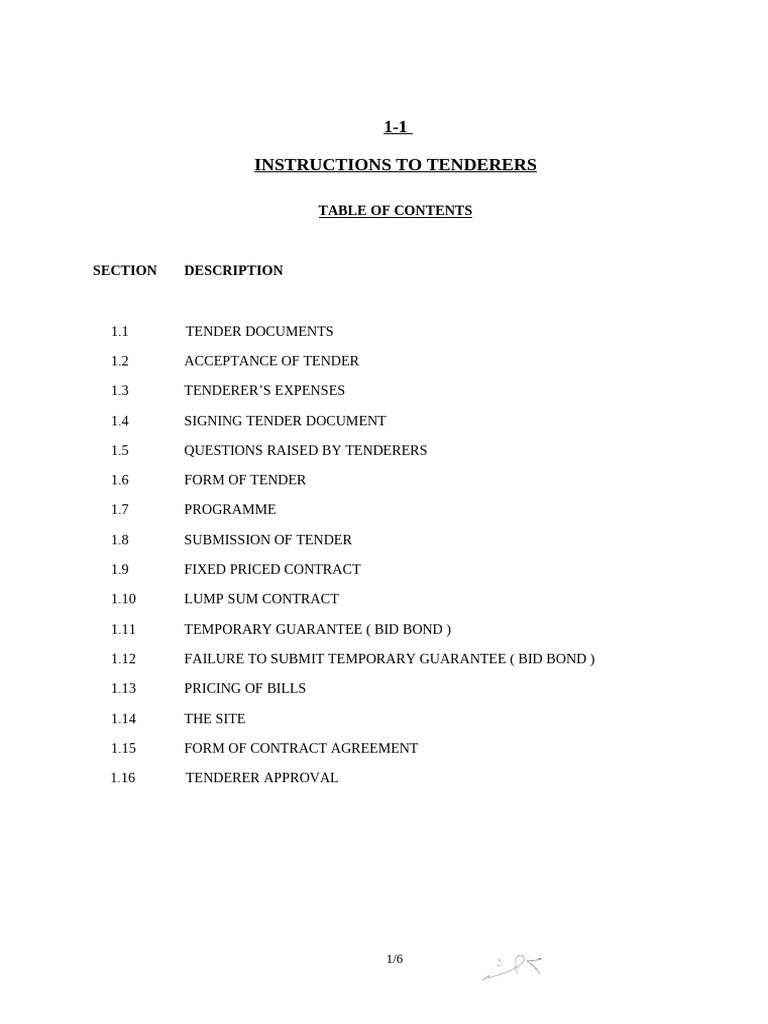 1-1-INSTRUCTIONS-TO-TENDERERS | PDF | Guarantee