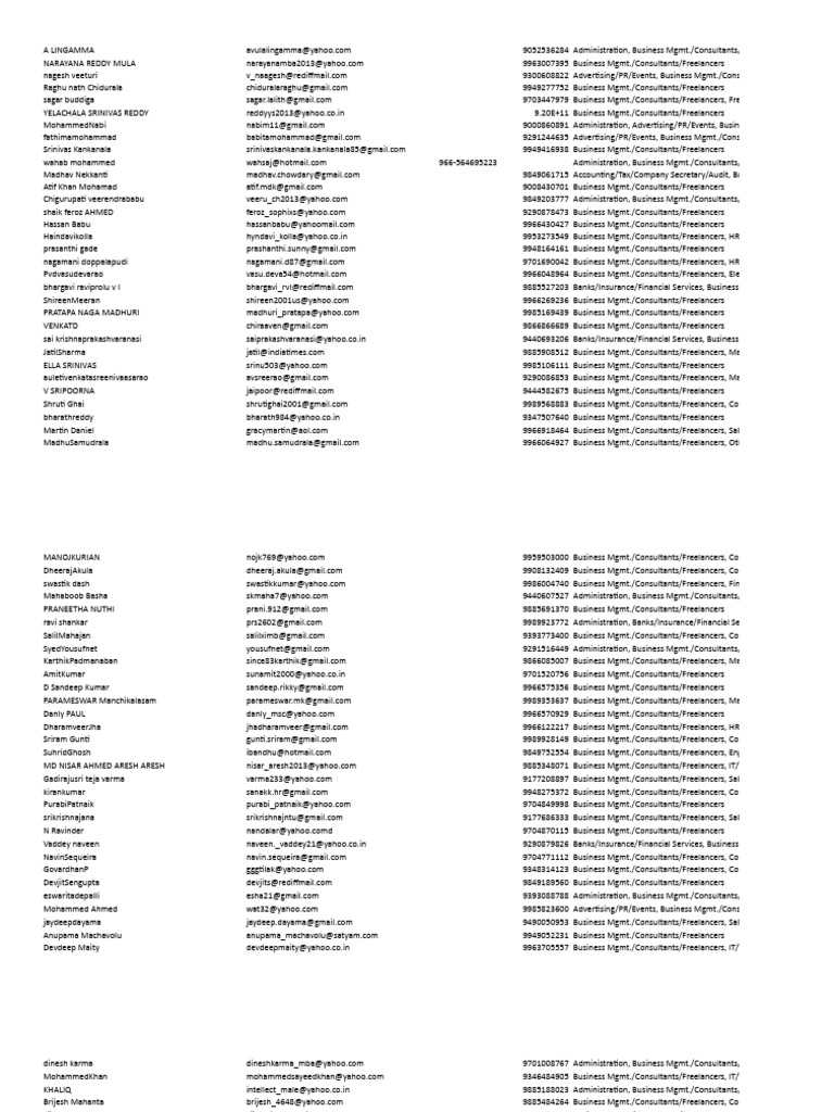 Freelancers 36390.xlsx - Google Sheets | PDF