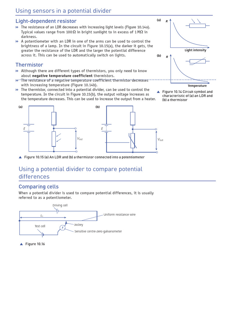 Using Sensors in Potential Dividers | PDF | Resistor | Metrology
