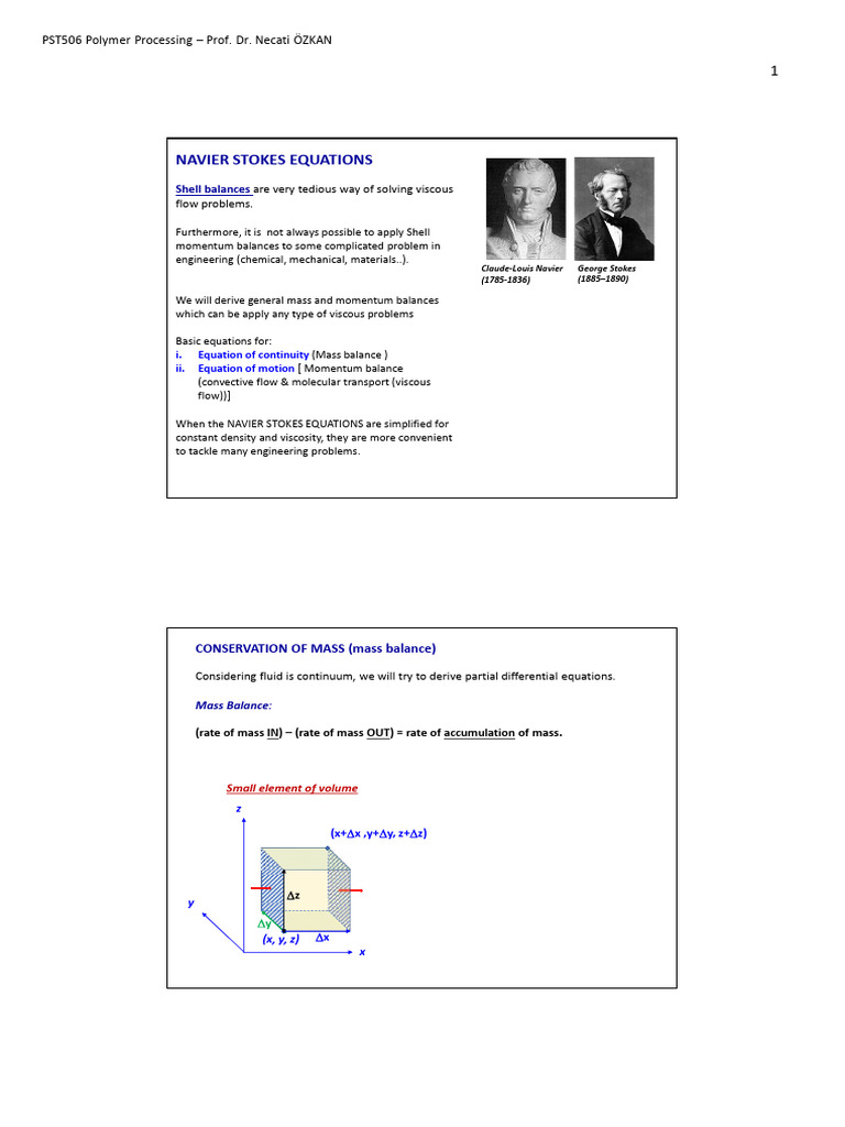 Navier-Stokes Equations in Fluid Dynamics | PDF | Fluid Dynamics ...