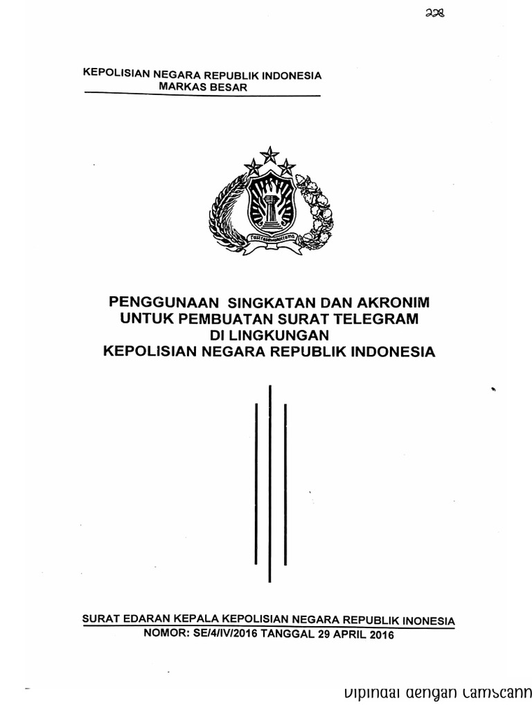 SE KAPOLRI TTG PENGGUNAAN SINGKATAN DAN AKRONIM PADA ST-output | PDF