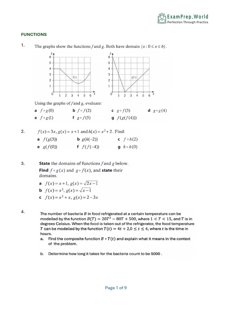 Advance Practice Quadratics and Functions | PDF | Area | Length