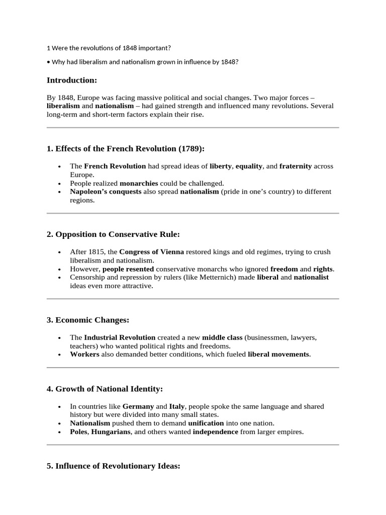 Importance of the 1848 European Revolutions | PDF | Weimar Republic ...