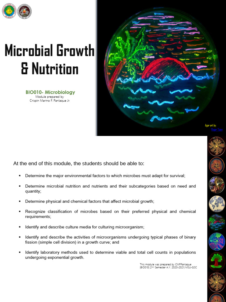 CH04 Microbial Growth BIO010 | PDF | Growth Medium | Agar