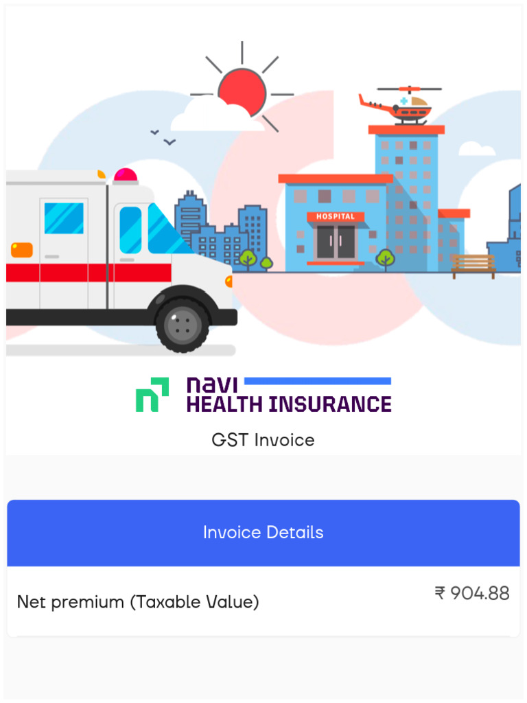 Navi General Insurance GST Invoice | PDF | Taxes | Taxation