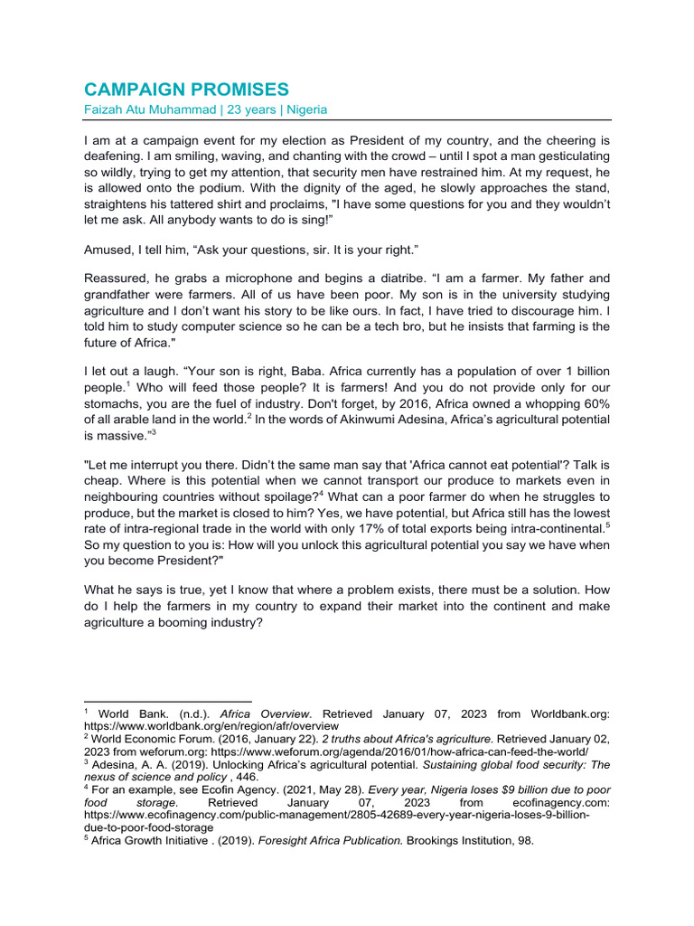 Essay - Overall Winner 2023 - Faizah Atu Muhammad | PDF | Economies