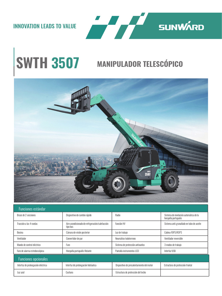 SPECS SUNWARD - SWTH 3507 FINAL HR ES | PDF | Tecnología de vehículos ...