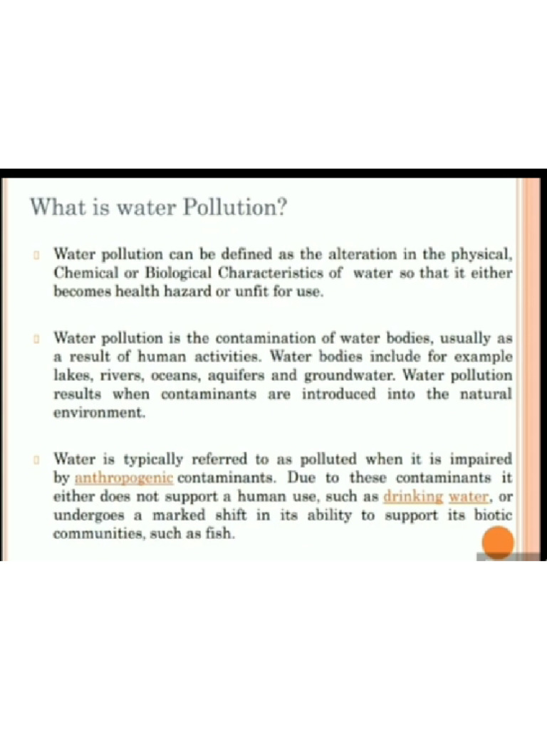 Water Pollution Environmental Science | PDF