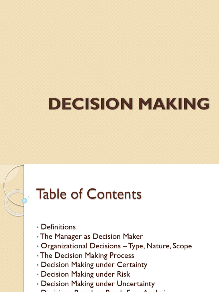 Management_3 (Decision-making) - Part 1 | PDF | Decision Making | Rationality
