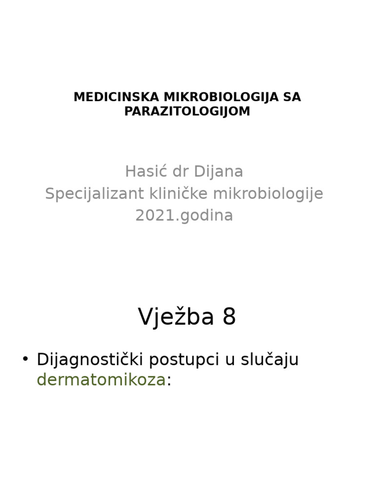 Dermatofiti: Dijagnostika i Kultivacija | PDF