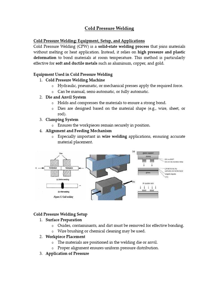 Cold Pressure Welding Overview | PDF | Adhesive | Construction