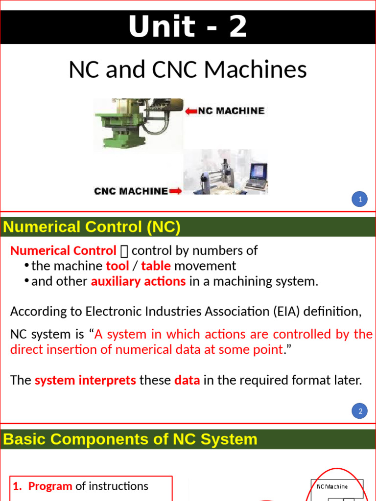 Unit2-NC and CNC Machines | PDF | Numerical Control | Computer Data Storage