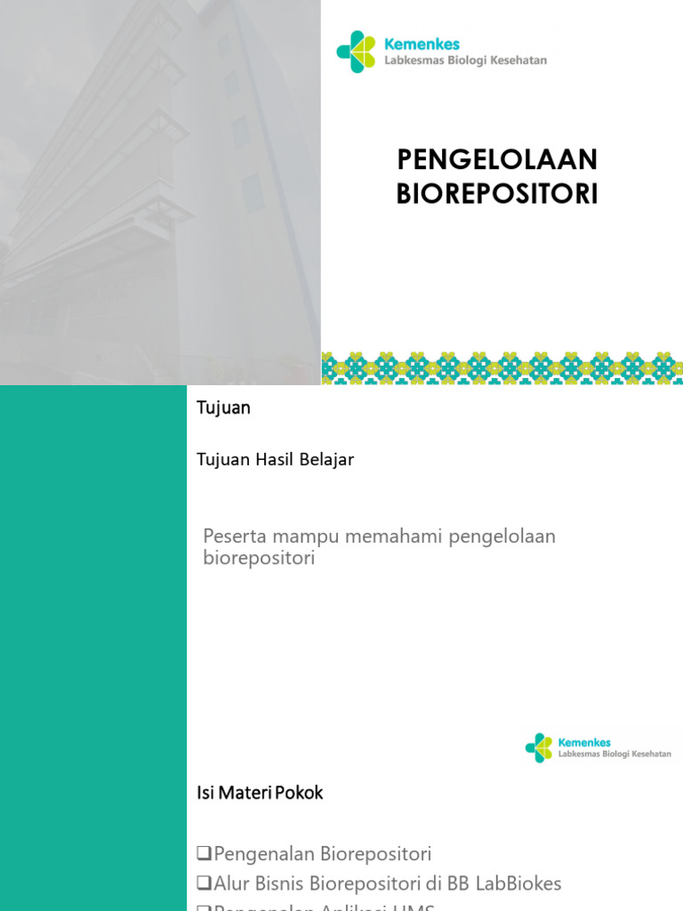 Pengelolaan Biorepository | PDF