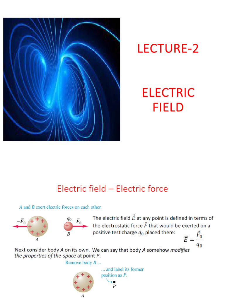 Lecture-2 Electric Field | PDF
