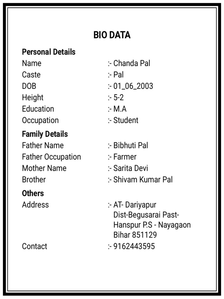 Biodata_2 | PDF