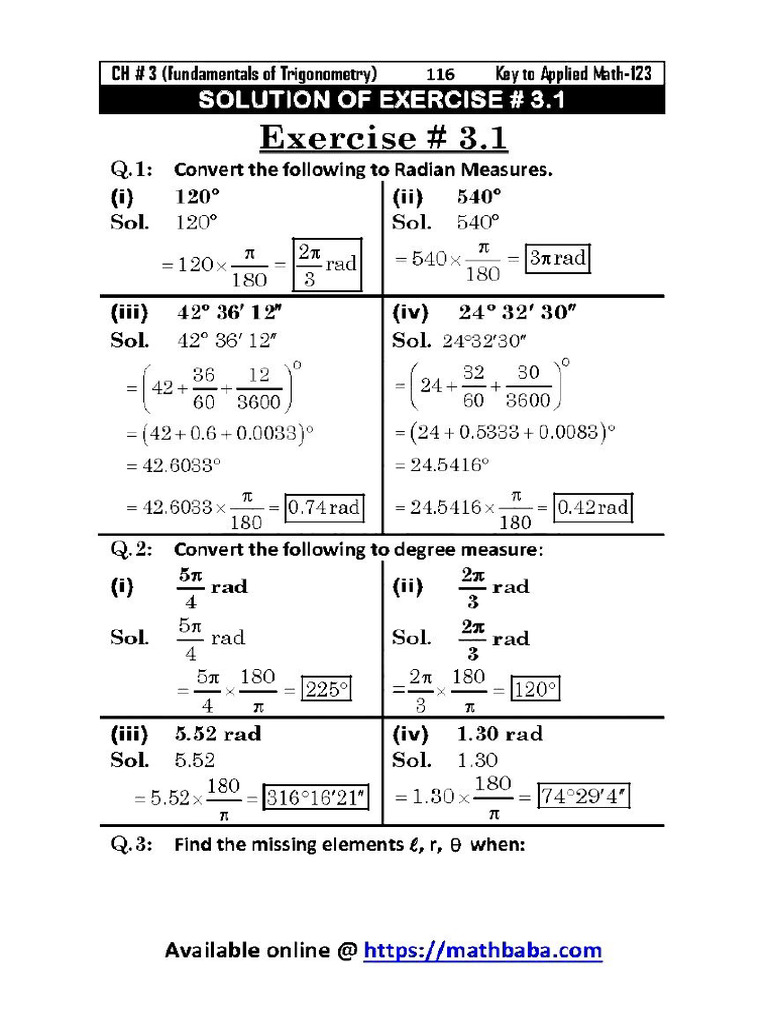 Math 123 Chapter 3 | PDF