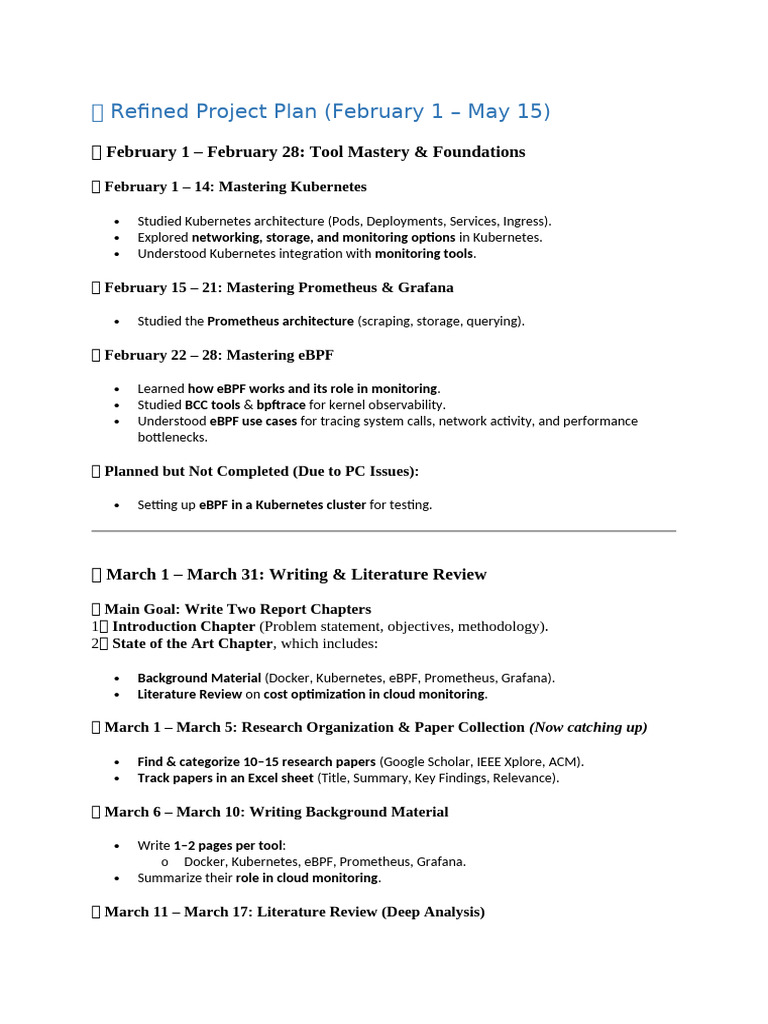 ? Refined Project Plan | PDF