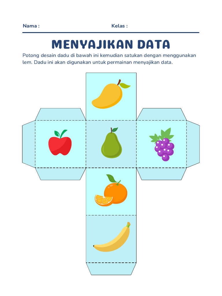 Belajar Menyajikan Data Dengan Menggunakan Permainan Dadu Lembar Kerja ...