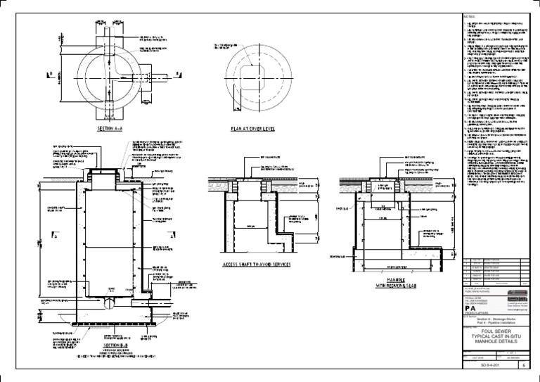 Foul Sewer Manhole Installation Details | PDF
