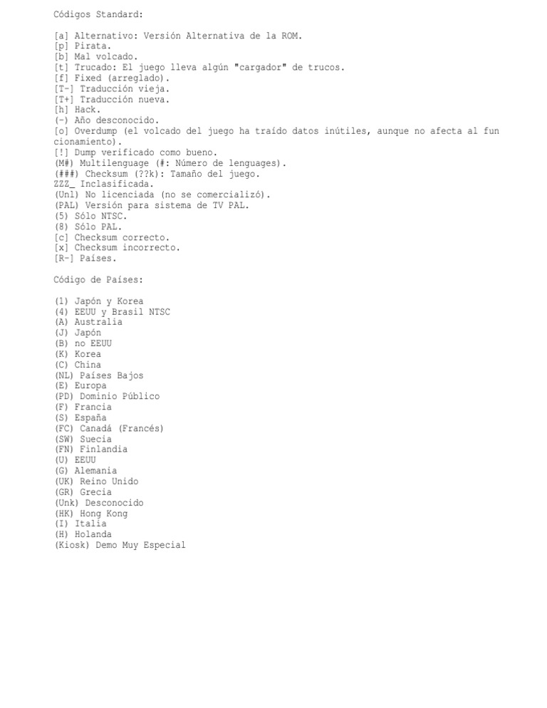 Codigos de Pais | PDF