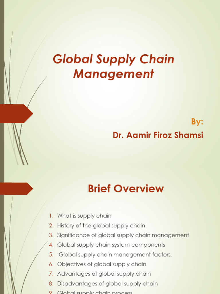 Global Supply Chain Management Overview | PDF