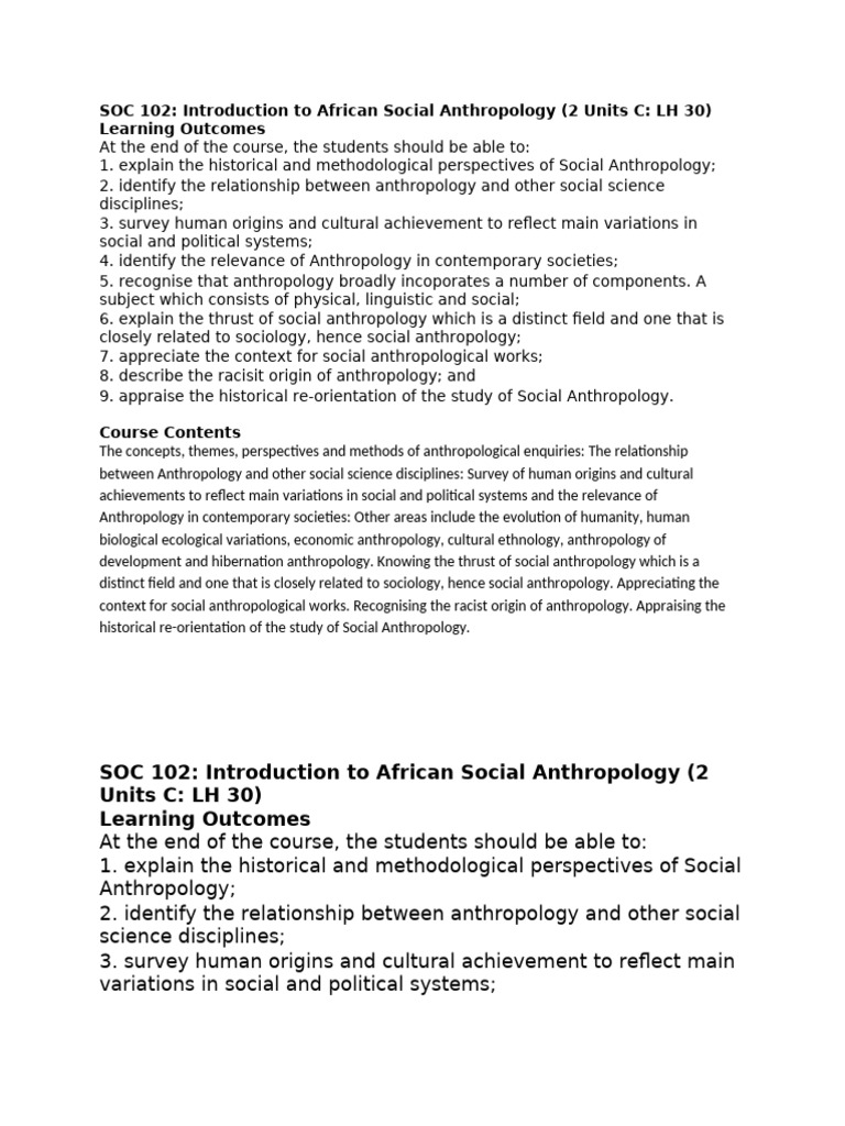 Introduction to African Social Anthropology | PDF | Anthropology ...