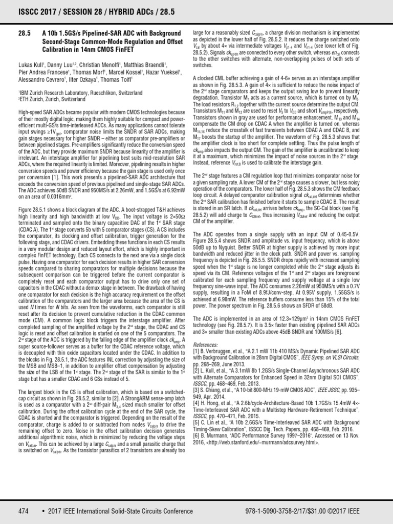 28.5 A 10b 1.5GSs Pipelined-SAR ADC With Background Second-Stage Common ...