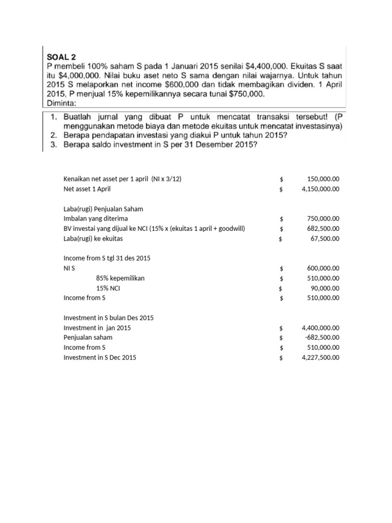Akl 2 Latihan Soal Perubahan Kepemilikan | PDF | Equity (Finance) | Dividend