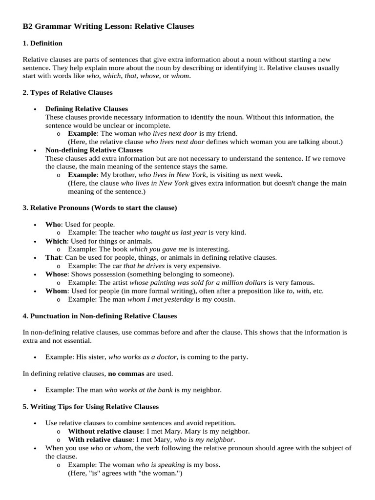B2 Grammar Writing Lesson | PDF | Verb | Subject (Grammar)