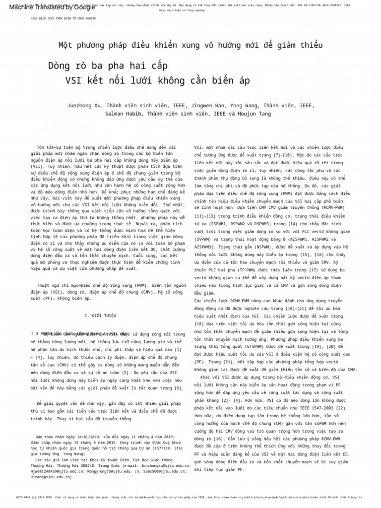 N2. a Novel Scalar PWM Method to Reduce Leakage Current in Three-Phase Two-Level Transformerless ...