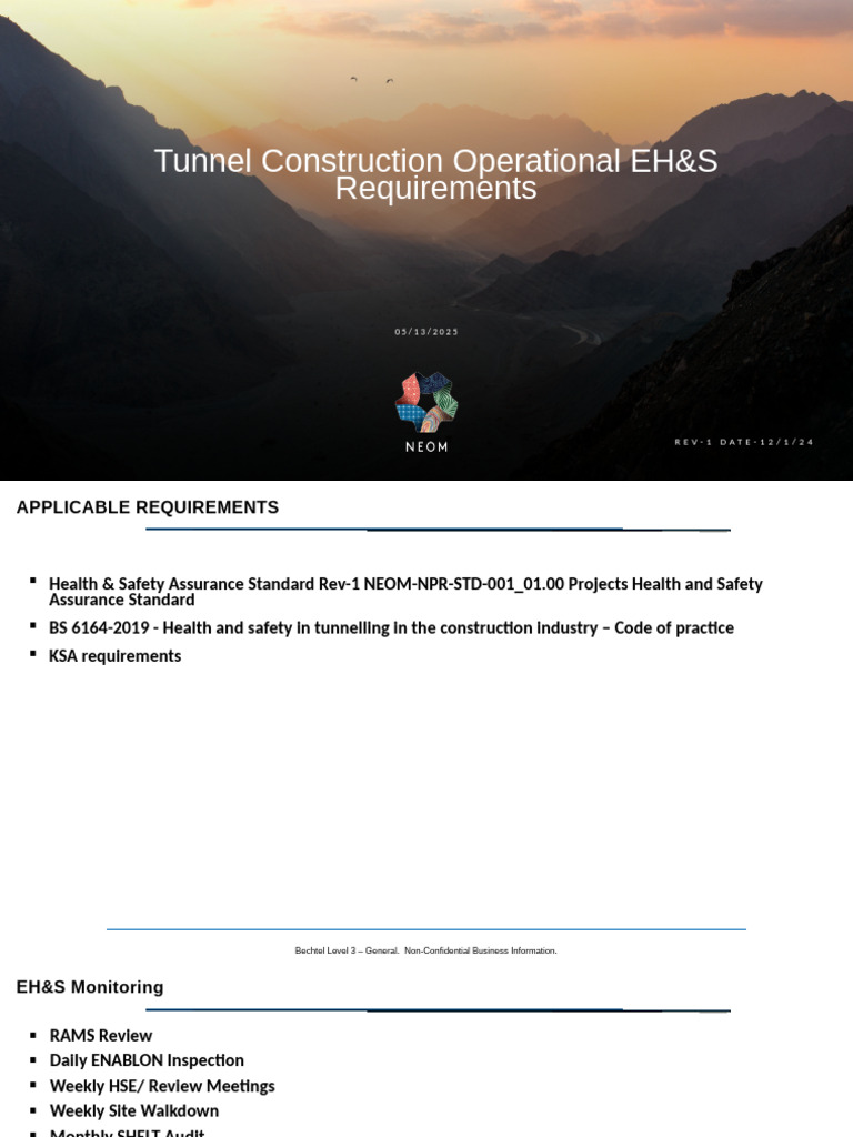 Tunnel ES&H Requirements As Per BS 6164 | PDF | Methane