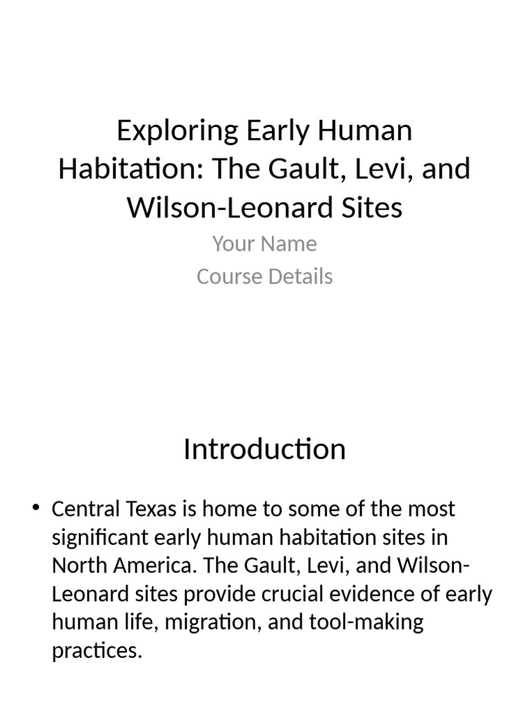 Early Human Habitation Sites | PDF