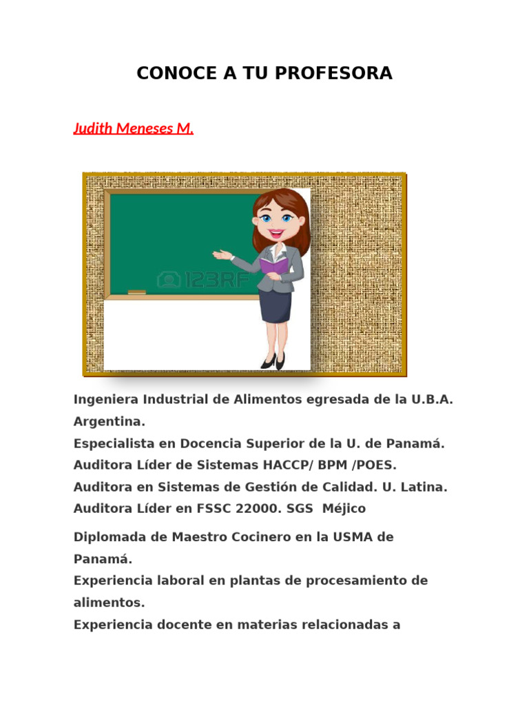 CONOCE A TU PROFESORA IQ 2025 Modelo | PDF
