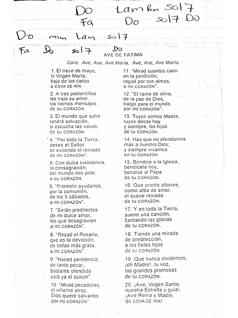 AVE DE FÁTIMA Isa Villalobos | PDF