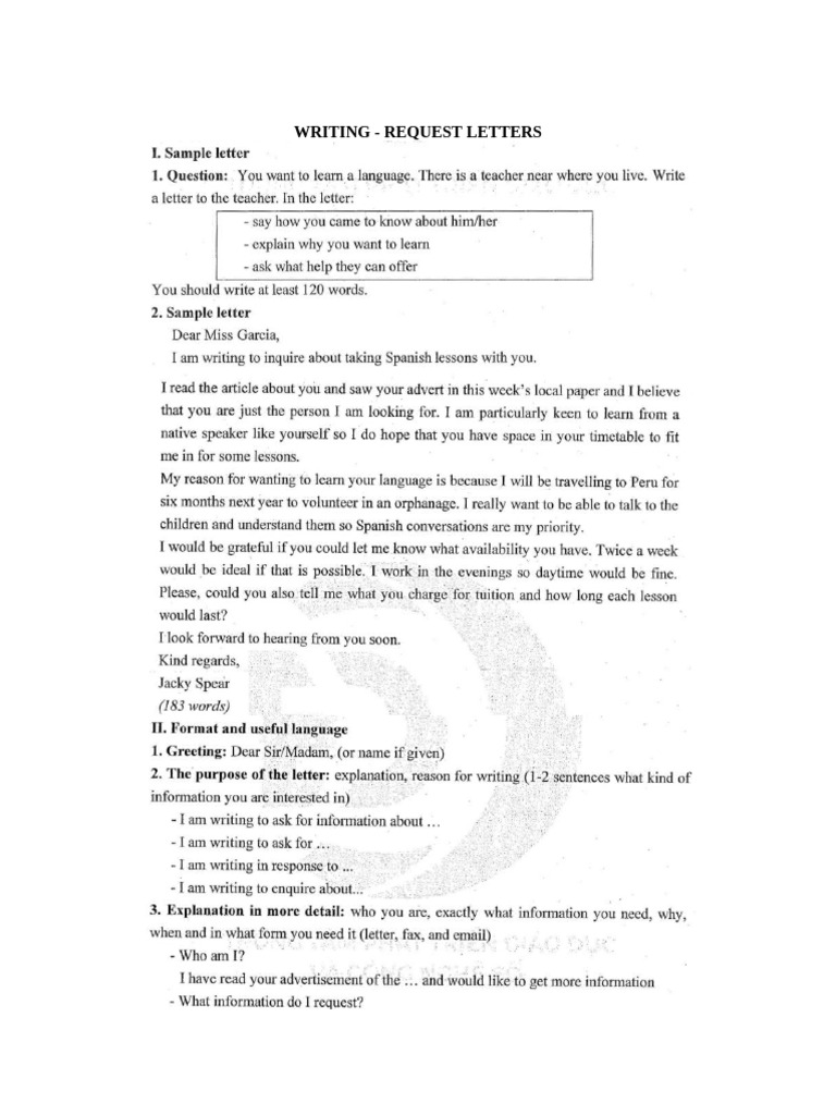 Lesson3-Request Letters | PDF